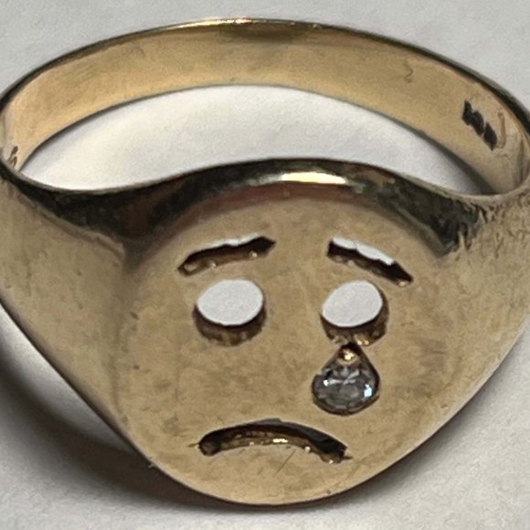 Setay Gallery | Jewelry | Handmade 96s 14k Gold Ring Crying Face Setay ...